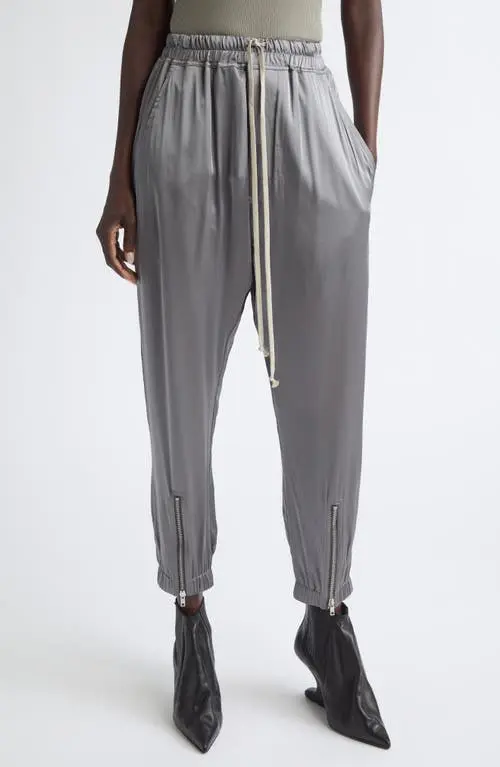 Rick Owens Tecuatl Satin Track Pants - Steel