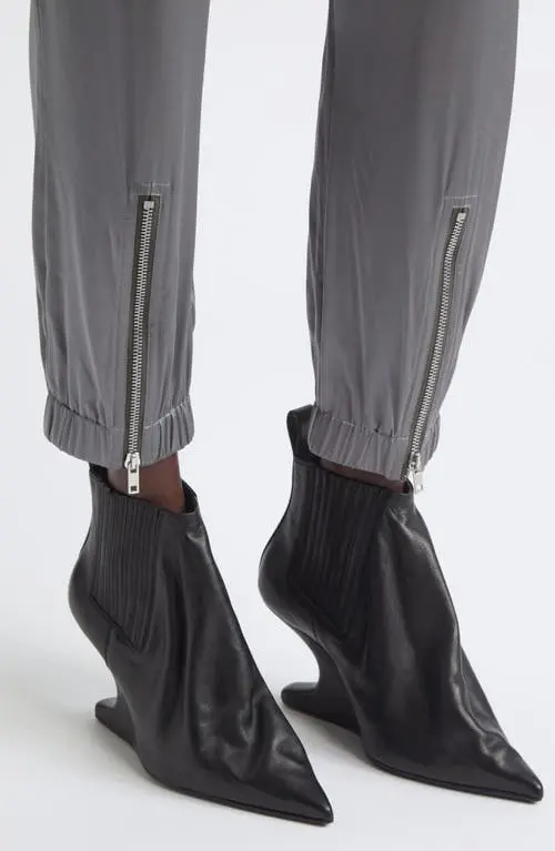 Rick Owens Tecuatl Satin Track Pants - Steel