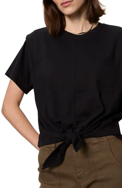 Sanctuary Organic Cotton Blend Tie Hem T-shirt - Black