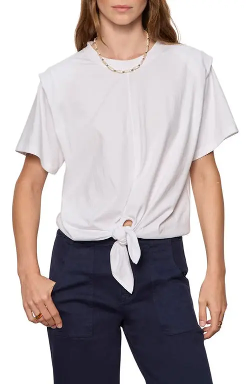 Sanctuary Good To Go Tie Hem T-shirt - White