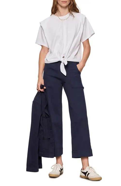 Sanctuary Organic Cotton Blend Tie Hem T-shirt - White