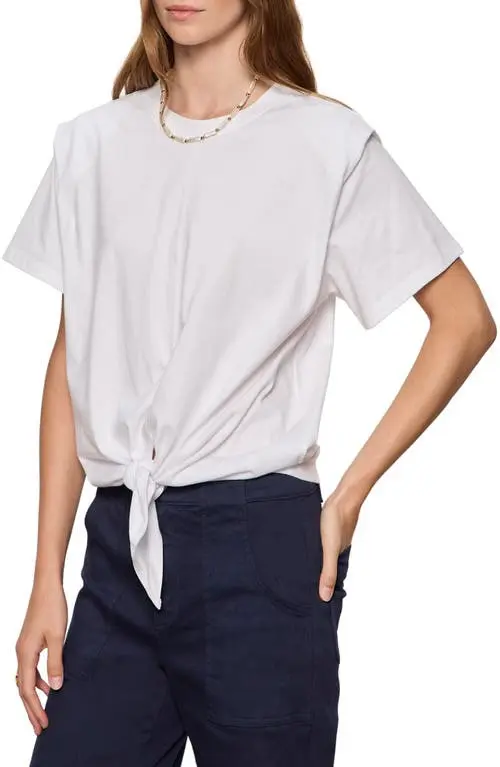 Sanctuary Organic Cotton Blend Tie Hem T-shirt - White