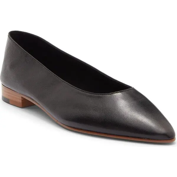 Jeffrey Campbell Vespa Pointed Toe Flat - Black Tan Stack