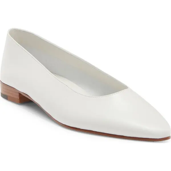 Jeffrey Campbell Vespa Pointed Toe Flat - Ivory Tan Stack