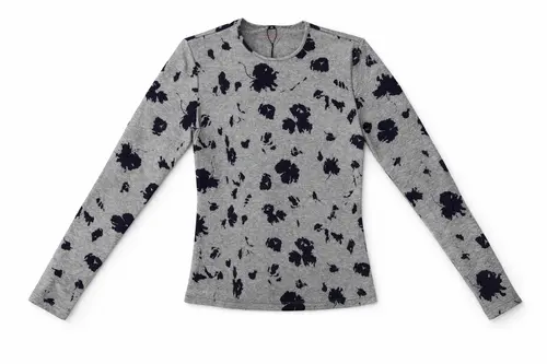 24/7 Long Sleeve Round Neck Cotton Tee - Grey