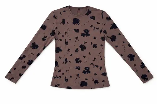 24/7 Long Sleeve Round Neck Cotton Tee - Mocha