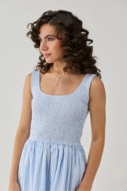 REISTOR Smocked Short Dress