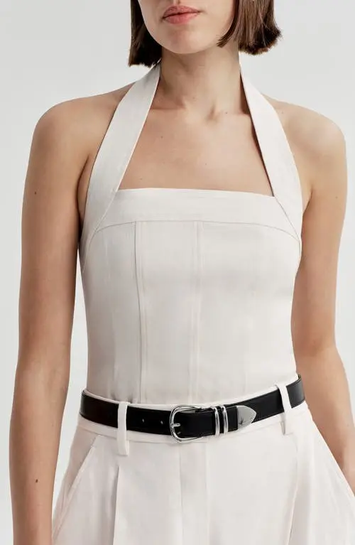 A.L.C. Lori Linen Blend Halter Top