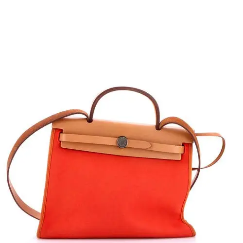 Hermès Herbag Zip Leather And Toile 31 - Red