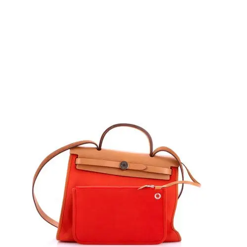 Hermès Herbag Zip Leather And Toile 31 - Red