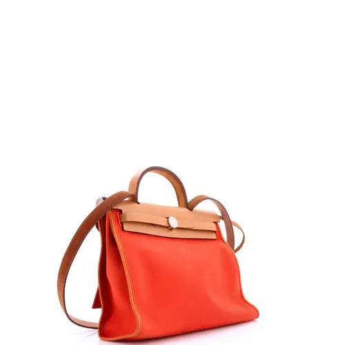 Hermès Herbag Zip Leather And Toile 31 - Red