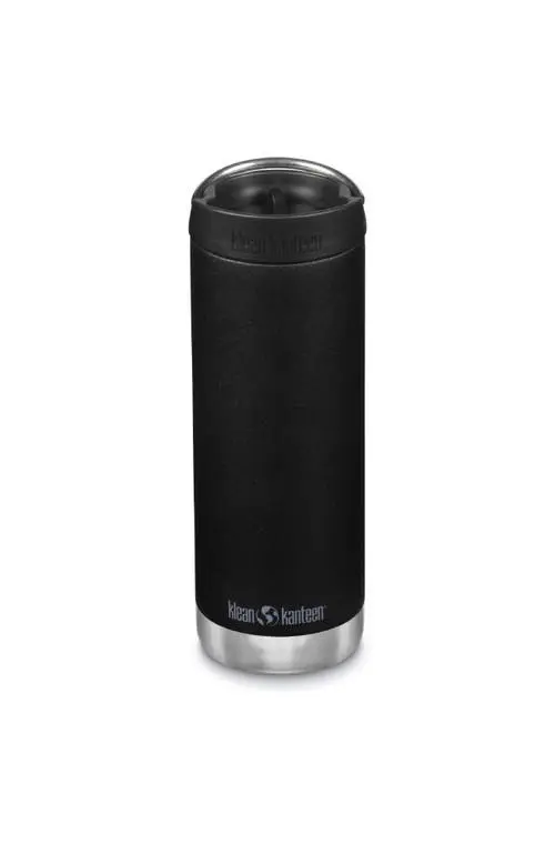 KLEAN KANTEEN Tkwide Insulated Coffee Tumbler With Cafe Capstainless Steel Water Bottle & Thermal Tumbler16 Oz - Black
