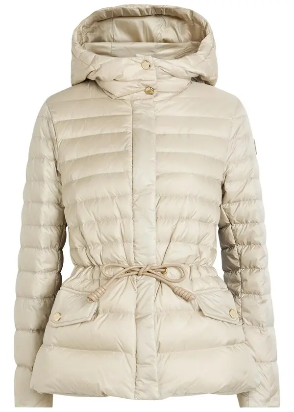 Moncler Raies Hooded Padded Nylon Jacket - Ivory
