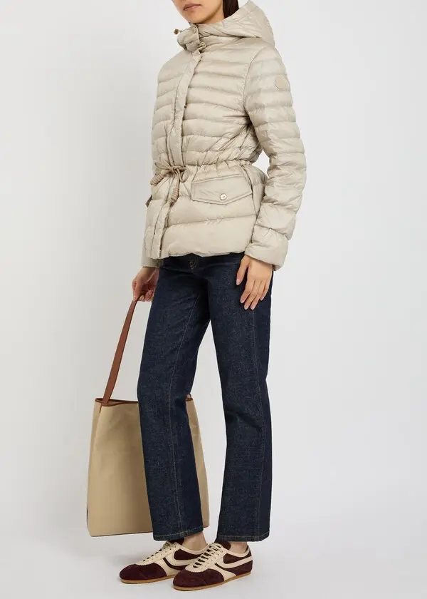 Moncler Padded Hooded Nylon Jacket - Ivory