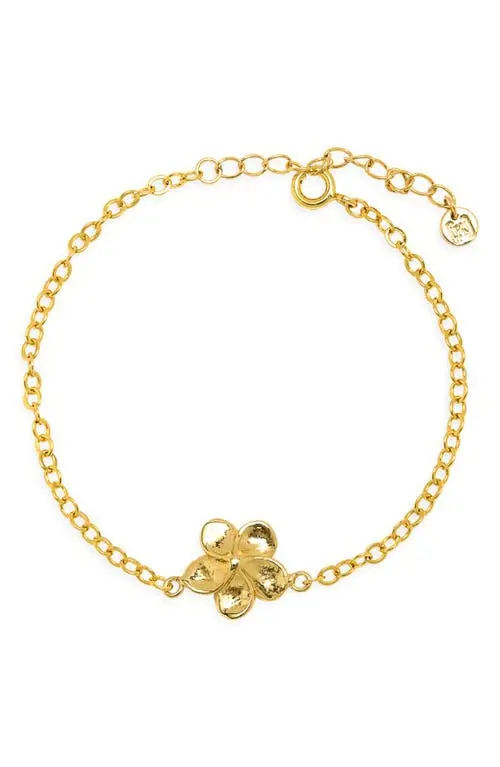KIARA BY KI-ELE Plumeria Pendant Bracelet - Gold