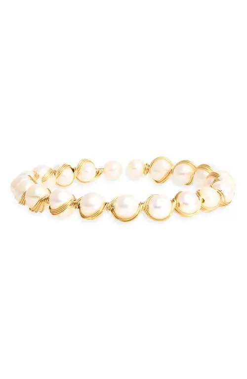 KIARA BY KI-ELE Thyra Freshwater Pearl Wire Bracelet - Gold