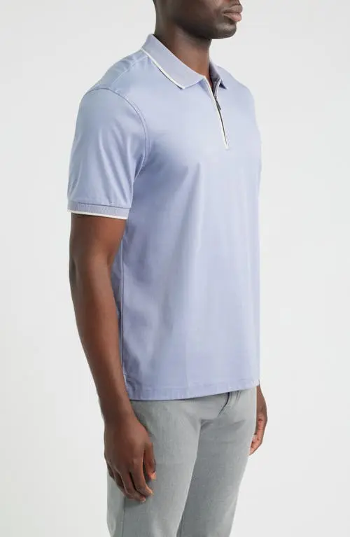 Bugatchi Pima Cotton Quarter Zip Polo - Orchid