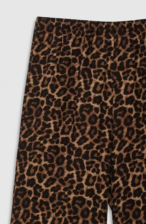 ANINE BING Roslyn Relaxed Wide-leg Pants - Black/brown Leopard