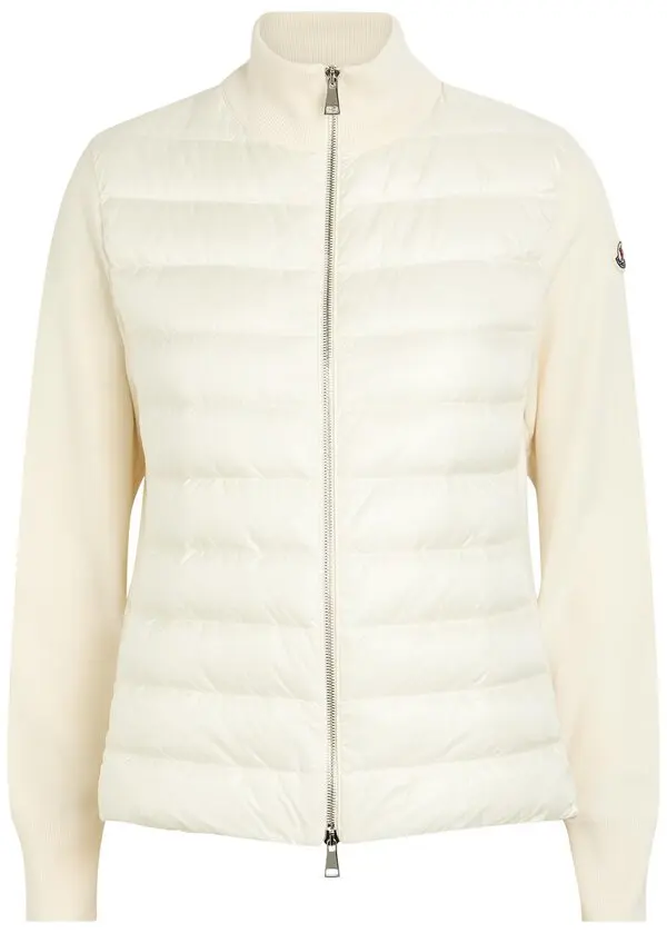 Moncler Padded Wool And Nylon Jacket - White