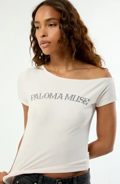 PACSUN Paloma Muse Off-the-shoulder Logo T-shirt