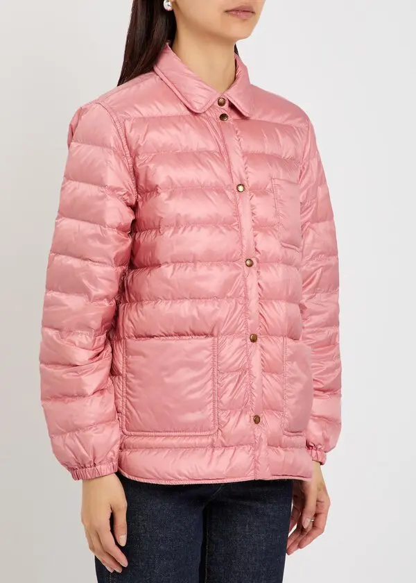 Moncler Quilted Nylon Down Jacket - Light Pink