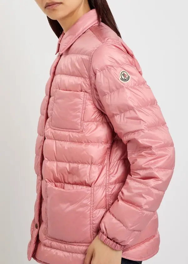 Moncler Quilted Nylon Down Jacket - Light Pink