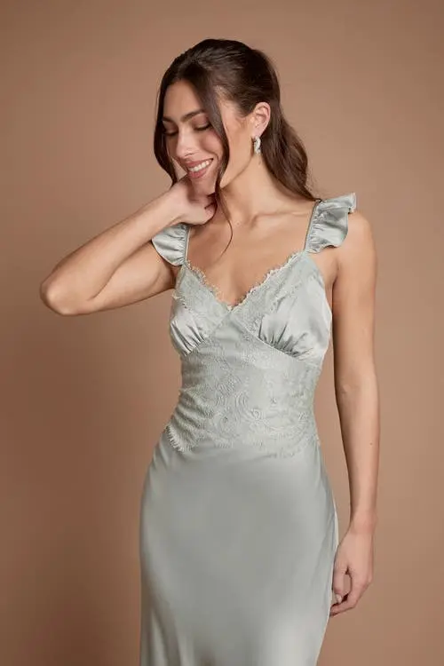 Coast Lace Trim Cami Button Maxi Dress