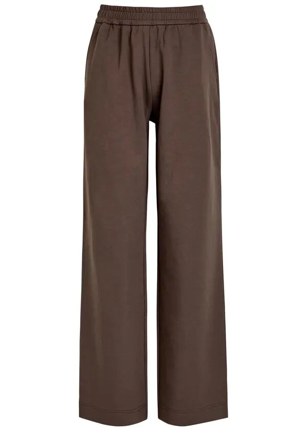Moncler Wide-leg Cotton-blend Sweatpants - Brown