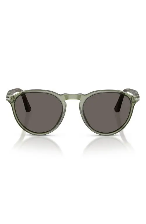 Persol Gender Inclusive Po3286s 53mm Phantos Sunglasses - Transparent Green/dark Grey