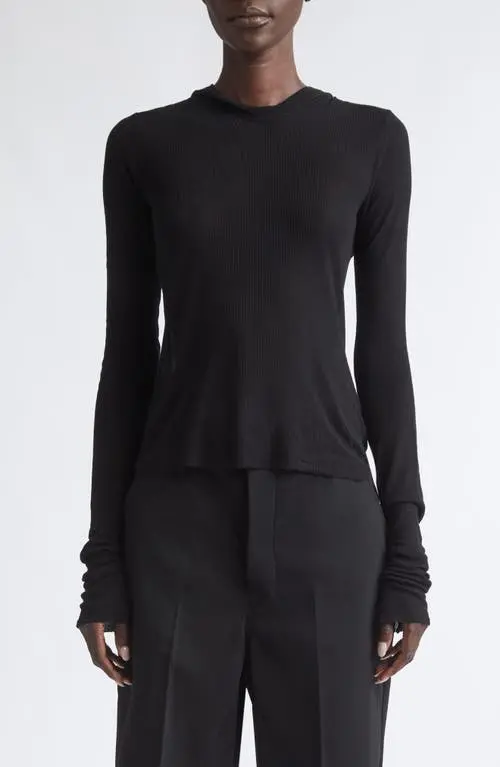 Rick Owens Rib Crop Sweater Hoodie - Black