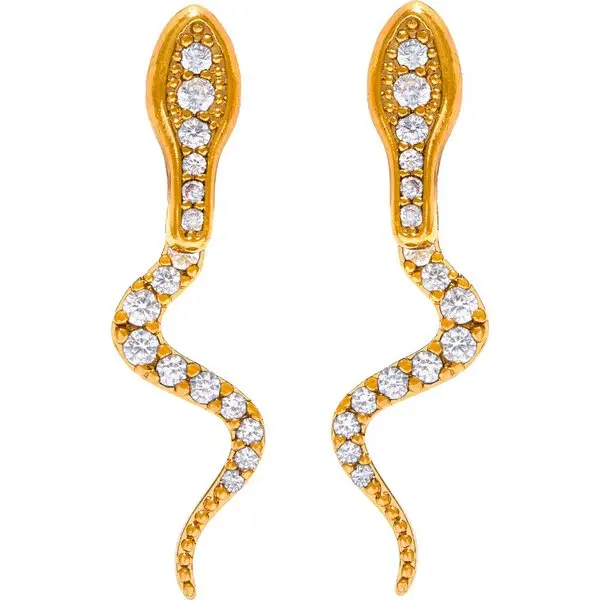 GIRLS CREW Python Pavé Cubic Zirconia Jacket Earrings