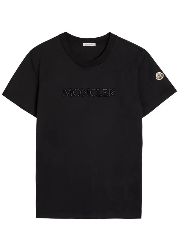 Moncler Logo-appliquéd Cotton T-shirt - Black