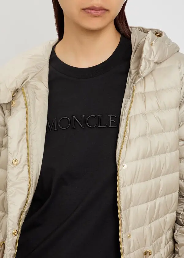 Moncler Logo Appliqué Cotton T-shirt - Black