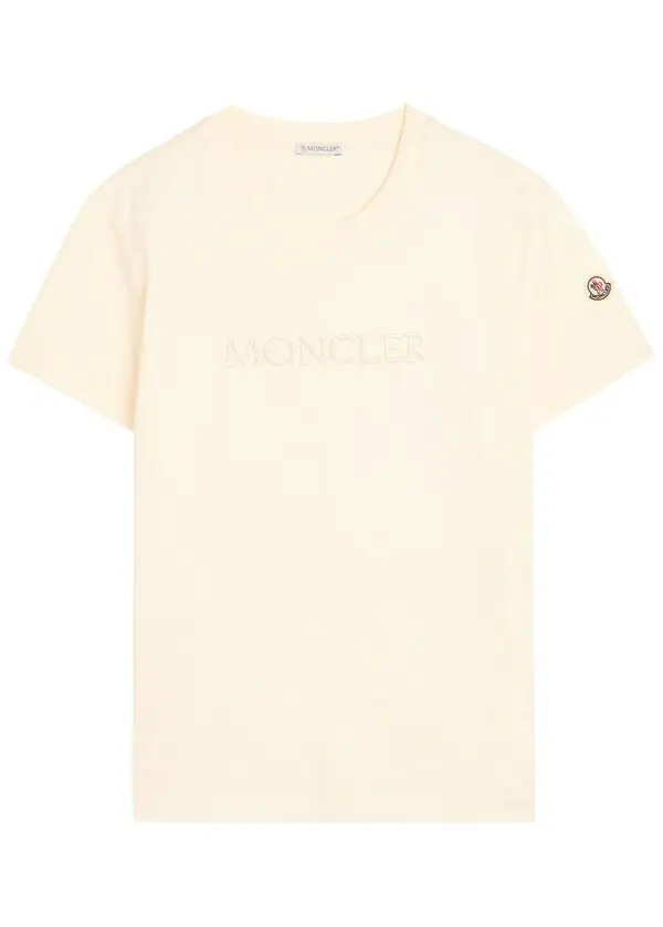 Moncler Logo-appliquéd Cotton T-shirt - White