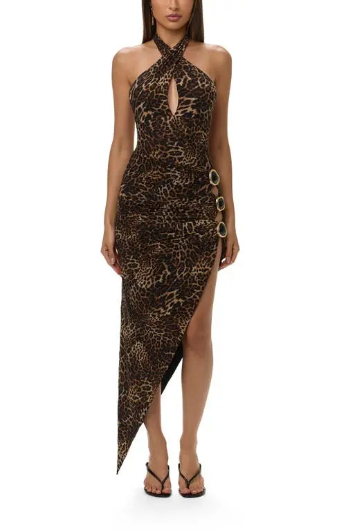 Naked Wardrobe Asymmetrical Cutout Midi Skirt
