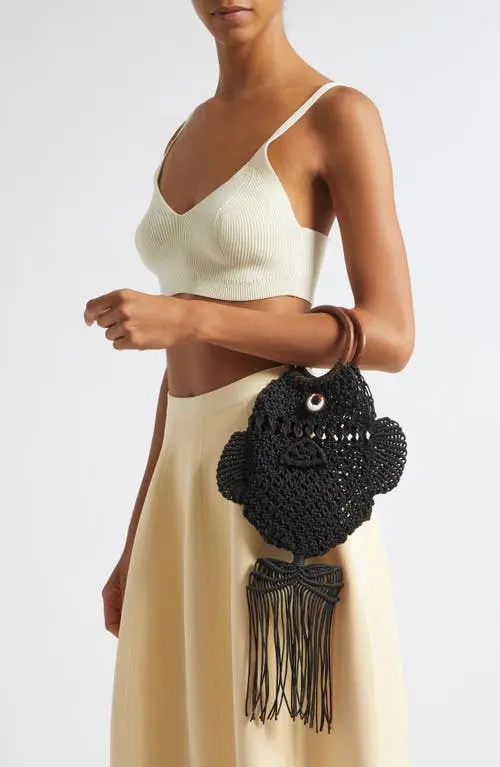 ANYA HINDMARCH Macramé Fish Clutch