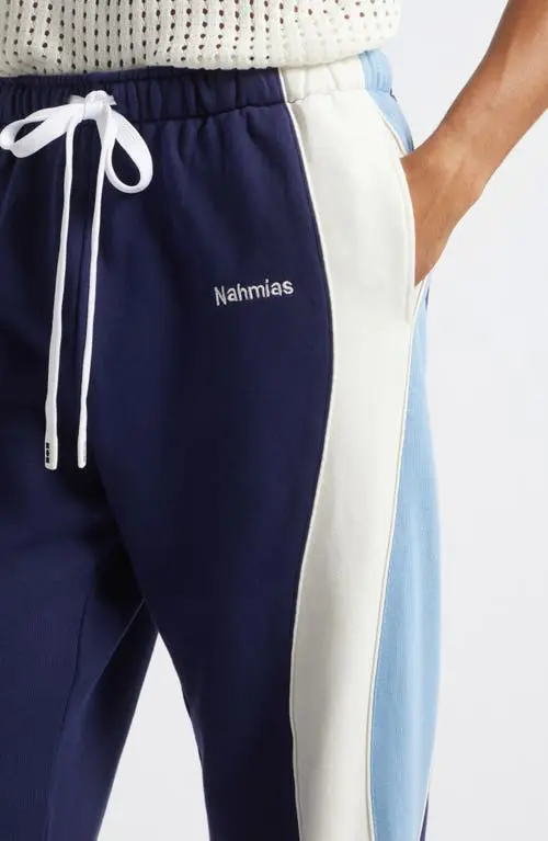 NAHMIAS Ollie Paneled Cotton Sweatpants