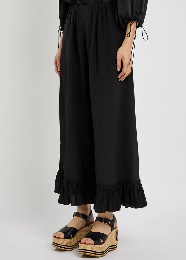 Chloé Frill Silk-georgette Culottes