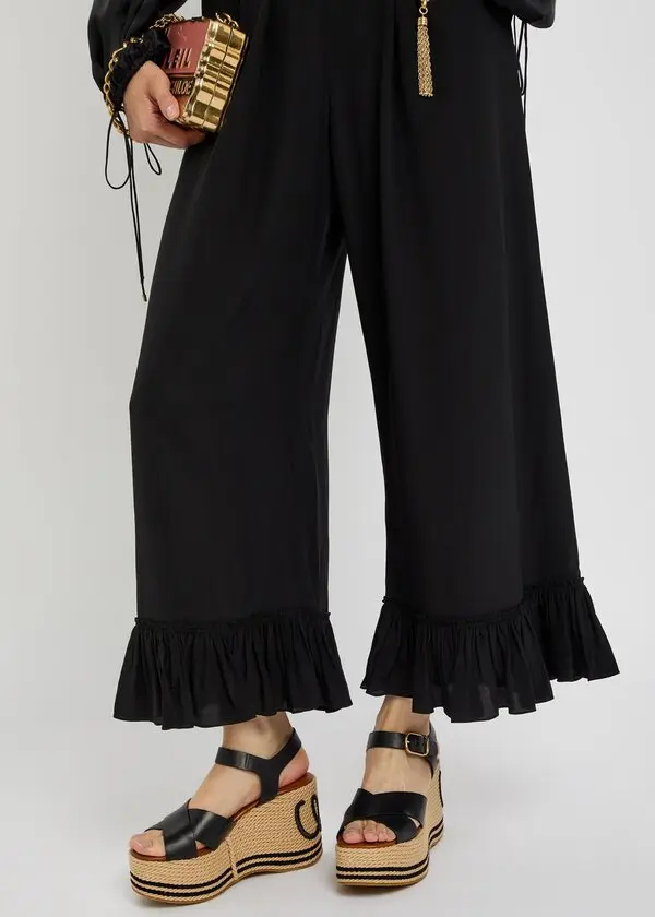 Chloé Frill Silk-georgette Culottes
