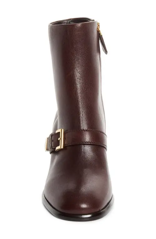 Prada Buckle Block Heel Bootie