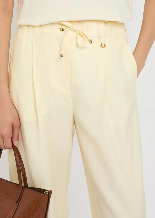 Moncler Drawstring Straight-leg Wool Trousers