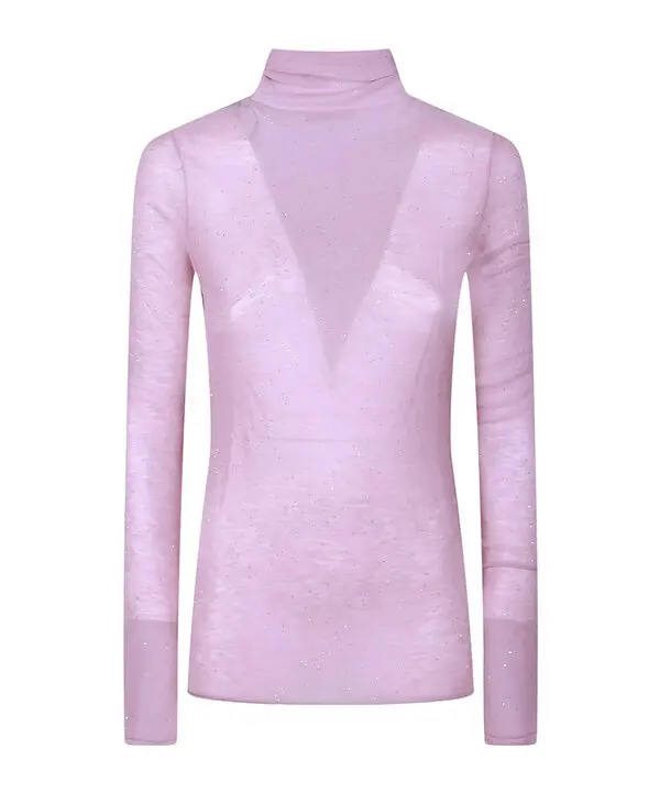 Pinko Moss Turtleneck Knitted Jumper - Pink
