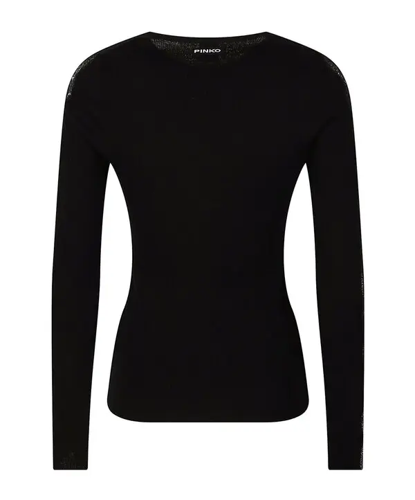 Pinko Lace-detailed Ribbed Sweater