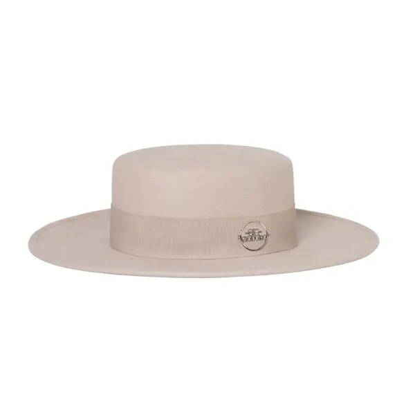 GIODORO Gidoa Canotier Felt Hat In Color - Grey