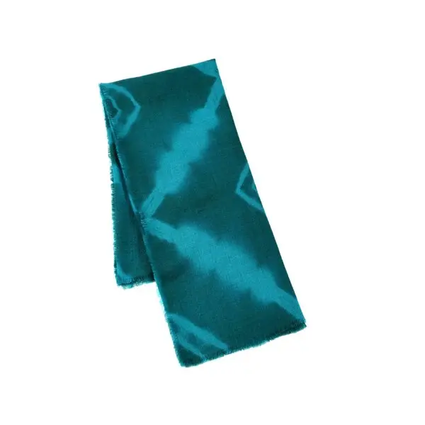 HERITAGEMODA Luxury Dark Teal Tie-dye Cashmere Scarf – Soft Lightweight Wrap - Green