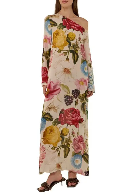 PALM NOOSA Goldie Floral Print Silk Maxi Dress - Rosetta