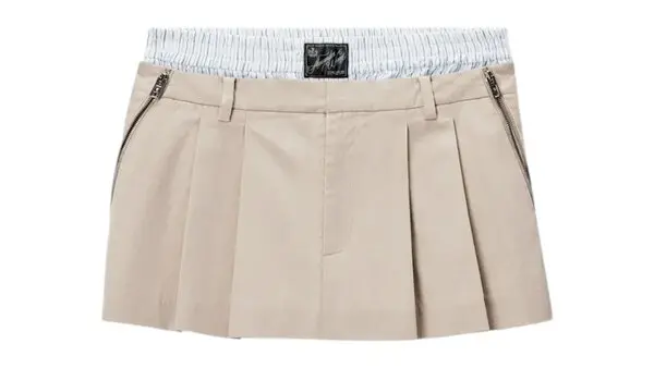 Alexander Wang Zipper Details Prestyled Pleated Skort - Stone