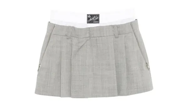 Alexander Wang Zipper Details Prestyled Pleated Skort - Light Heather Grey