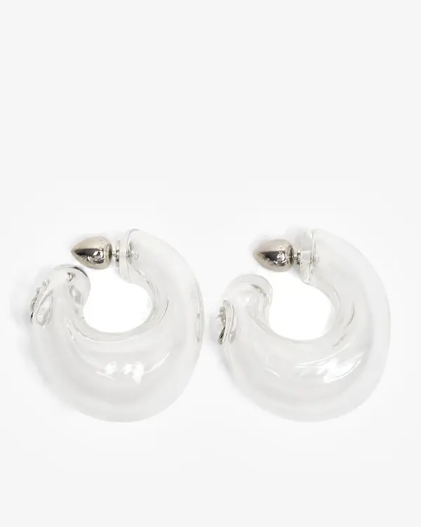 Alaïa Bubble Hoop Glass Earrings - Clear