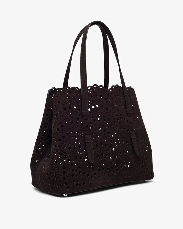 Alaïa Mina 25 Vienne Suede Tote Bag - Brown